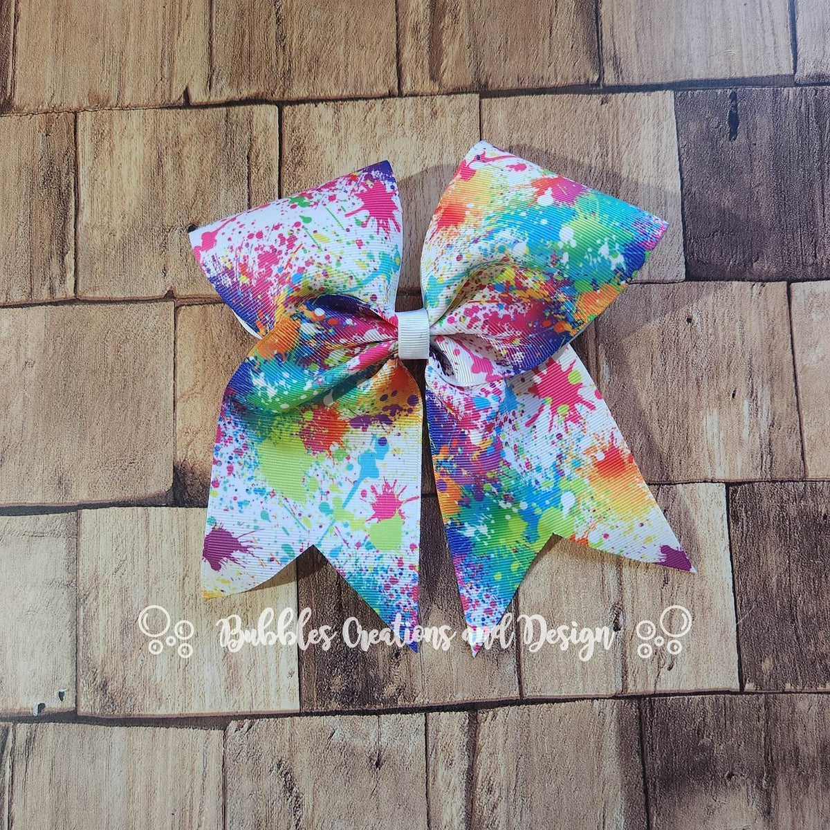 Paint Splat "O.T.T. CHEER" Style Bow – Bubbles Creations and Design