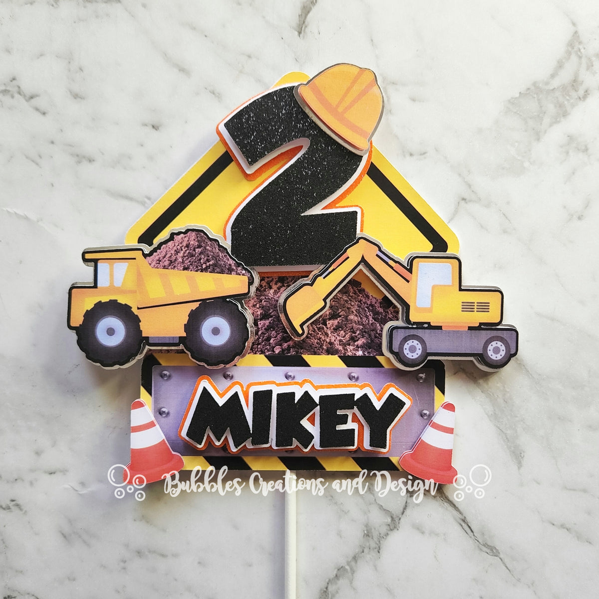 Construction - 3D Layered Cake Topper – Bubbles Creations and Design