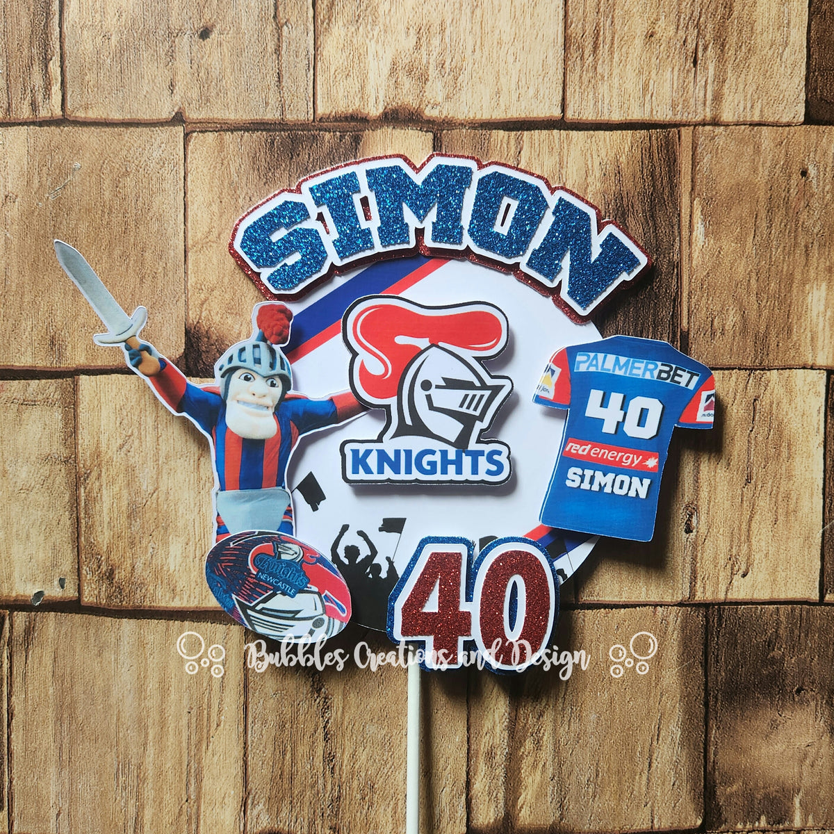 NRL Knights - 3D Layered Cake Topper – Bubbles Creations and Design