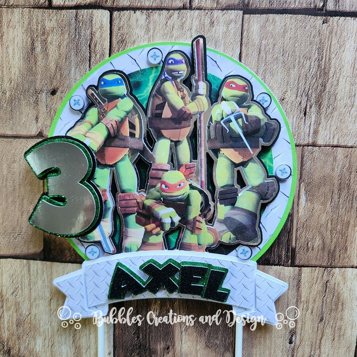 TMNT Ninja Turtles - 3D Layered Cake Topper – Bubbles Creations and Design