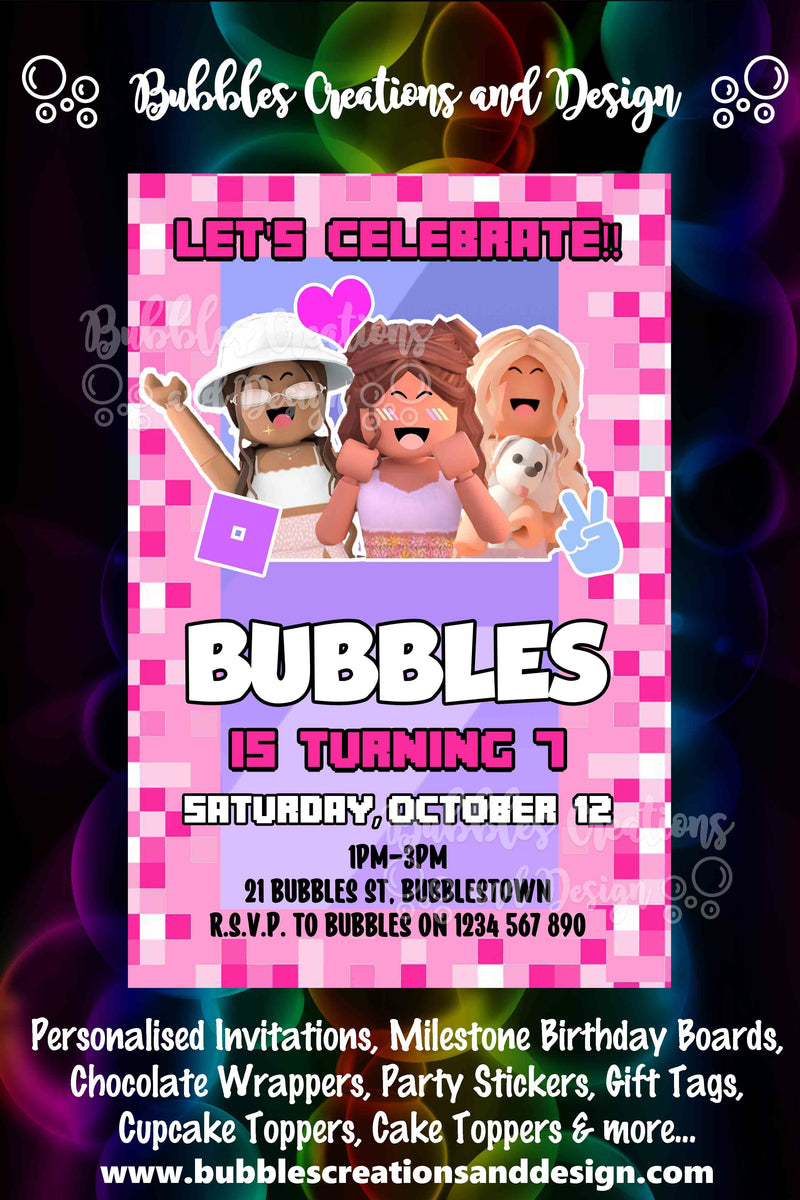 Roblox - Invitation Design – Bubbles Creations and Design