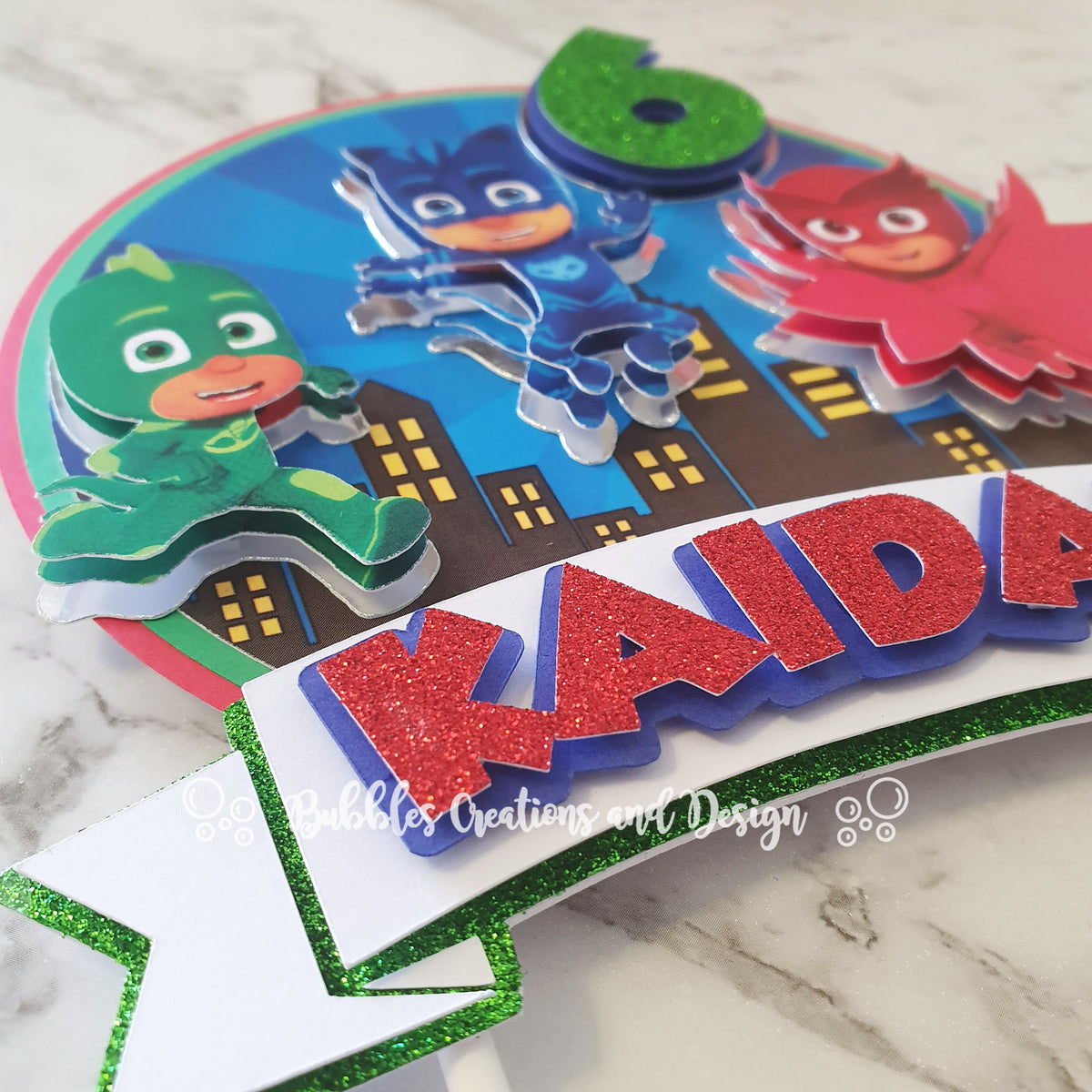 PJ Mask - 3D Layered Cake Topper – Bubbles Creations and Design