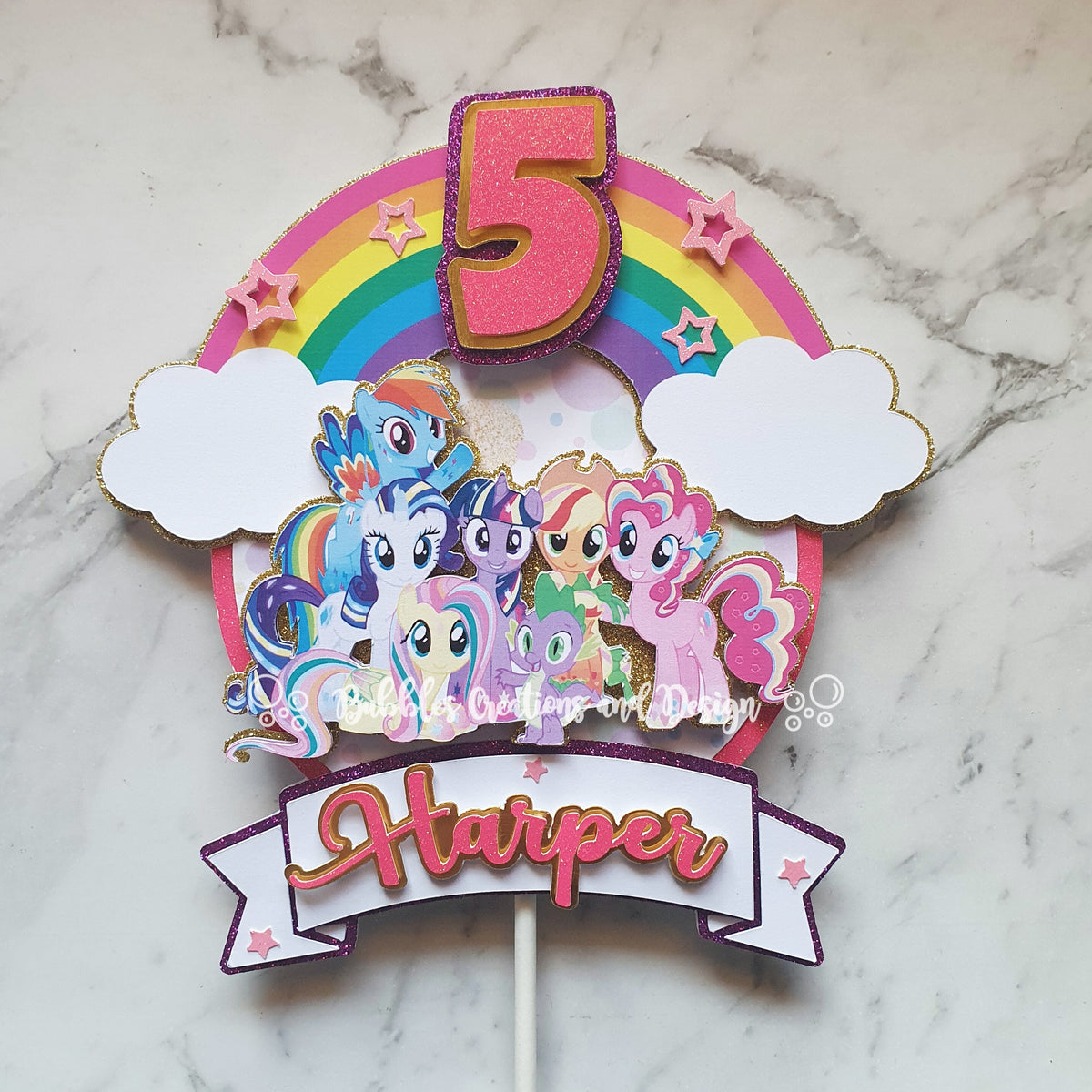 My Little Pony MLP - 3D Layered Cake Topper – Bubbles Creations and Design