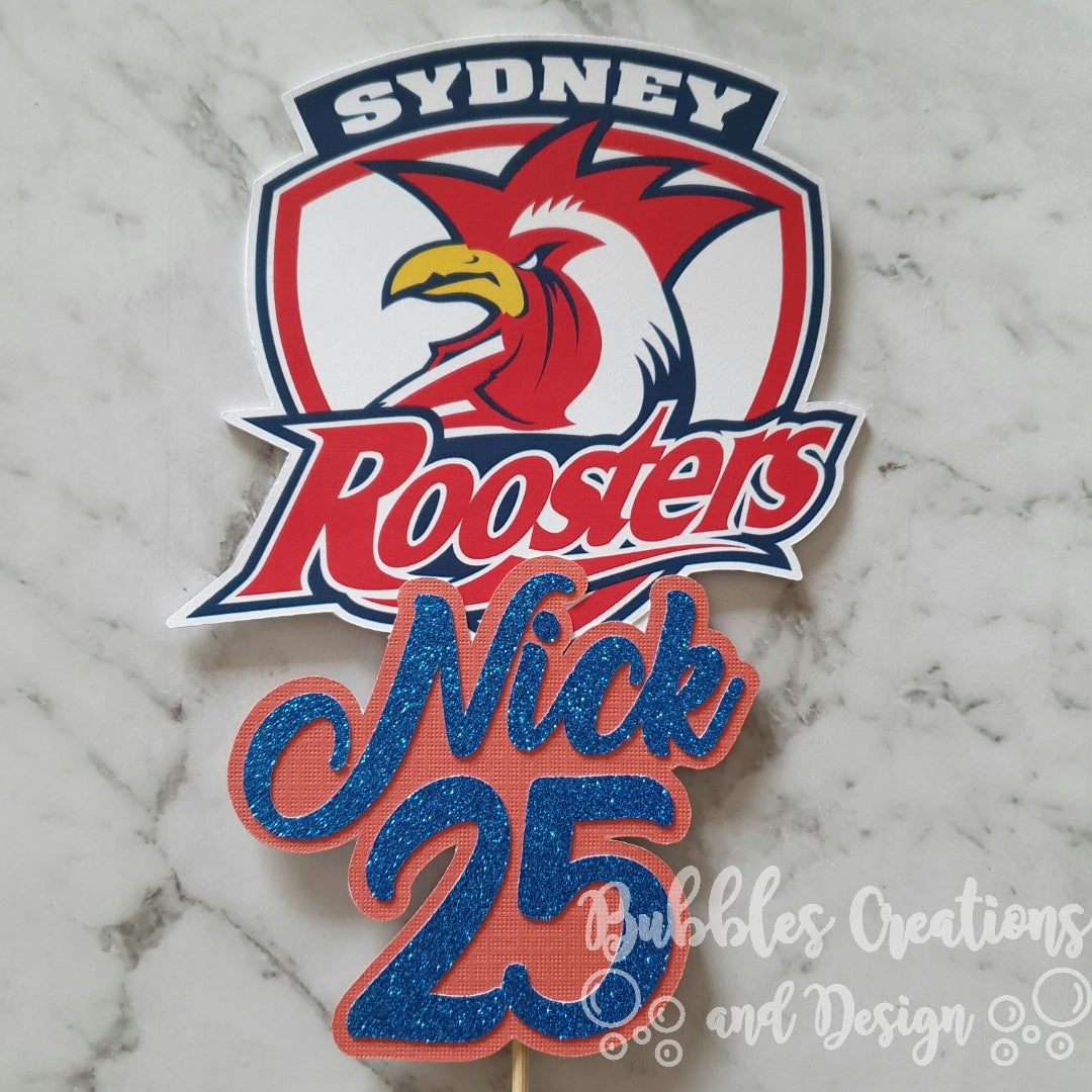 NRL Roosters - Cake Topper – Bubbles Creations and Design