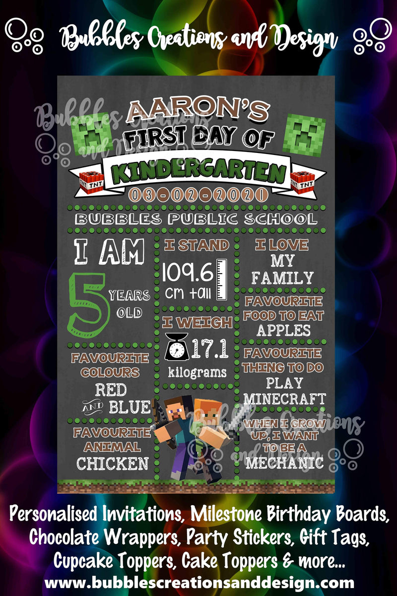 Minecraft - First Day Of School Designs – Bubbles Creations and Design